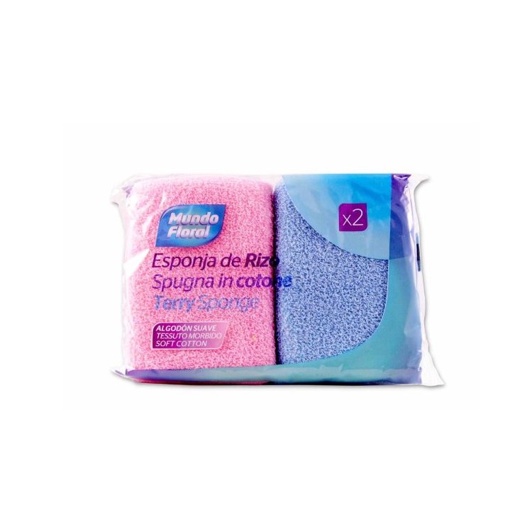 MUNDO FLORAL ESPONJA RIZO 2 UDS